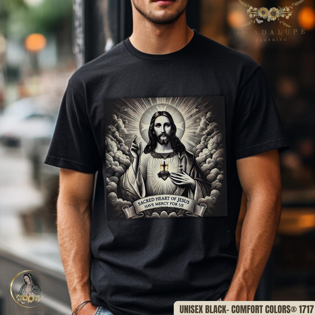 Sacred Heart of Jesus T-shirt, Spiritual Apparel, Christian Gift, Faith ...