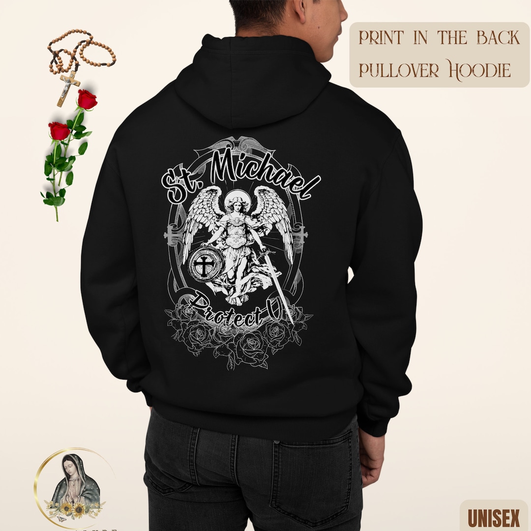 Retro St. Michael Archangel Hoodie, Sentimental Gifts, Religious Trendy ...