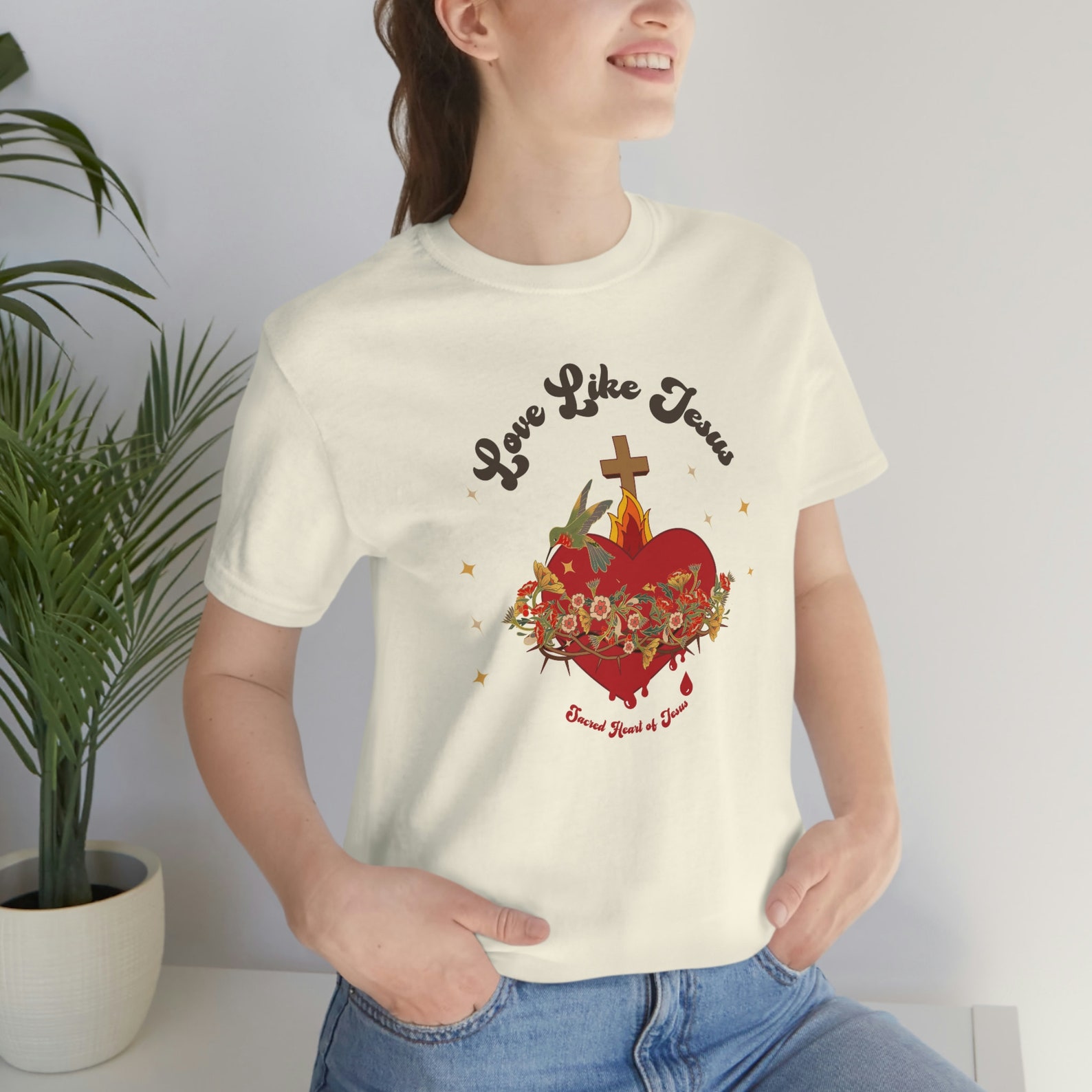 Catholics Unique Gifts Sacred Heart of Jesus Tee Love Like - Etsy