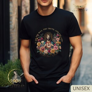 Retro Boho Sacred Heart Tshirt, Catholics Unique Gifts,religious Tshirt ...