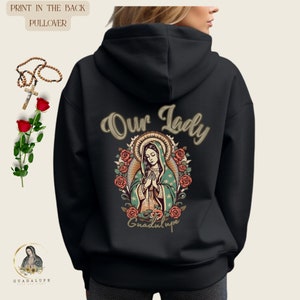 Guadalupe Hoodie, Virgen De Guadalupe Sweatshirt Hoodie, La Guadalupana ...
