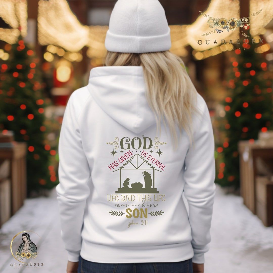 Advent Hoodie, Christian Nativity Hooded Sweatshirt, Nativity Christmas ...