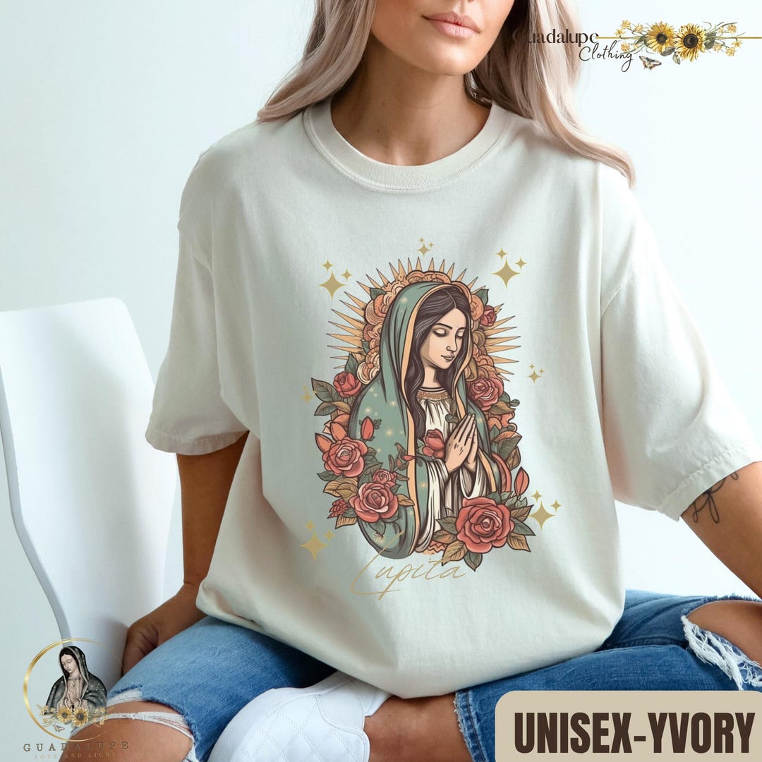 Virgen Guadalupe T-shirt, Catholic Christian Tee, Religious Shirt ...