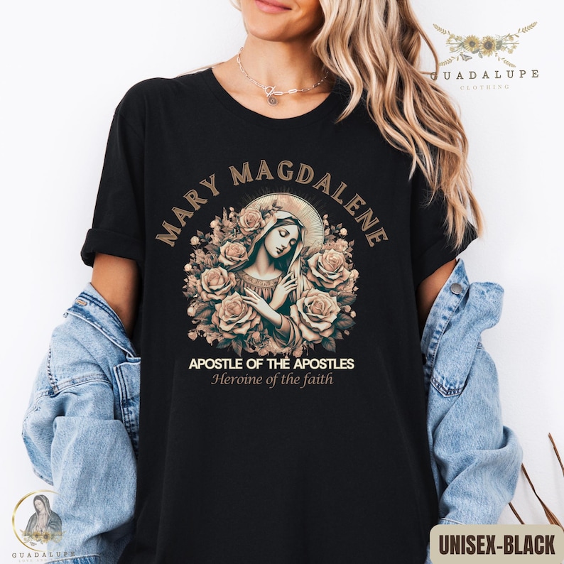 Mary Magdalene Tee: Boho Vintage Style, Catholic Gift - Etsy