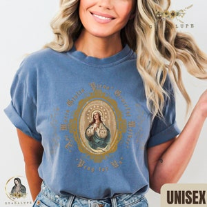 Comfort Colors Virgin Mary Tshirt, Vintage Style Marian Devotions Gifts ...