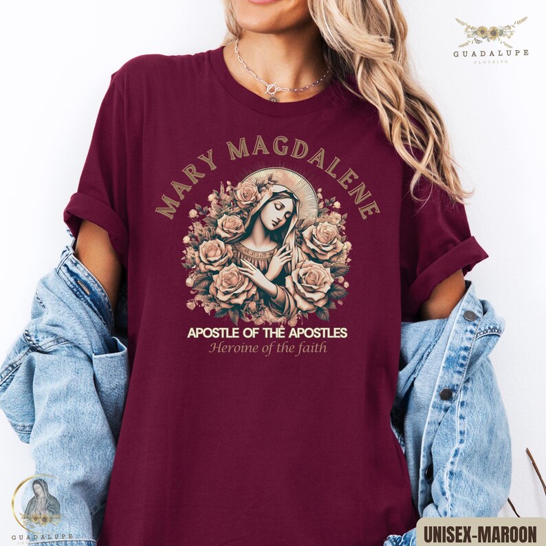 Mary Magdalene Tee: Boho Vintage Style, Catholic Gift - Etsy