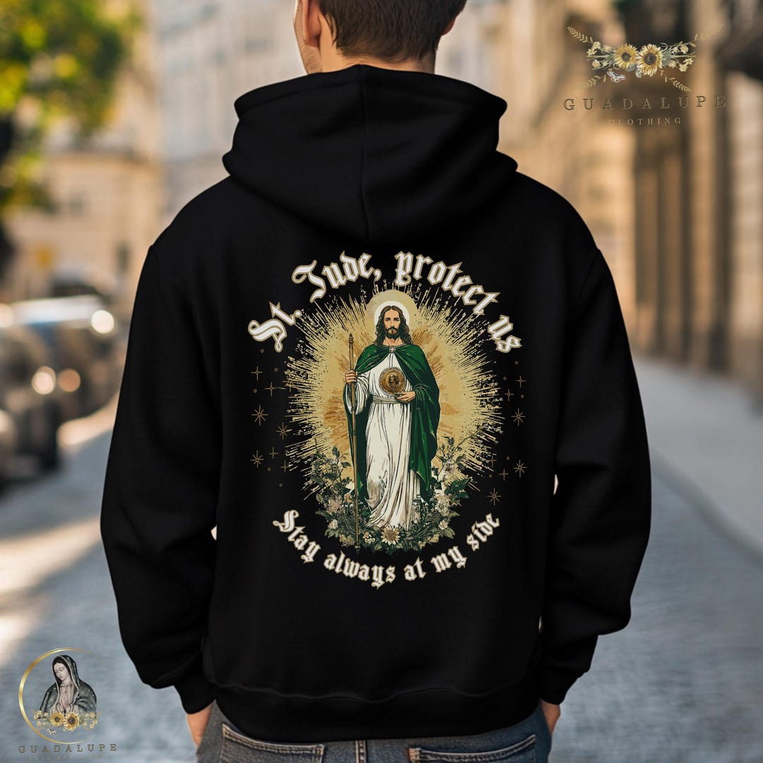 Retro Boho San Judas Taddeo Hoodie, Catholic Hoodie, All Saints Day ...