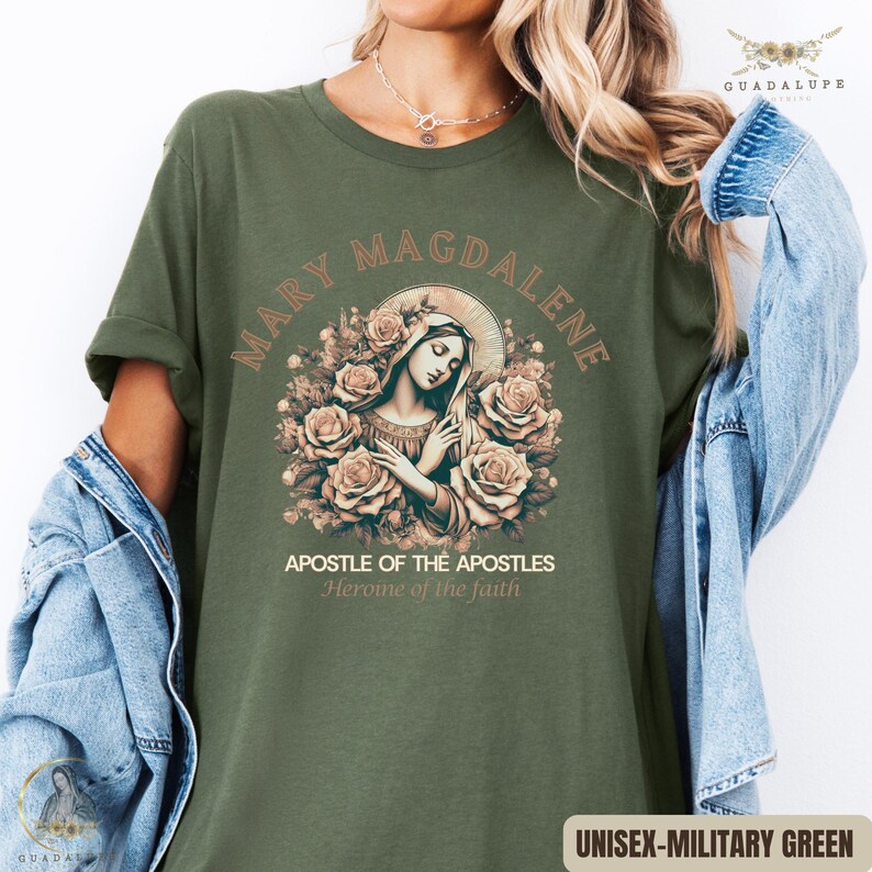 Mary Magdalene Tee: Boho Vintage Style, Catholic Gift - Etsy