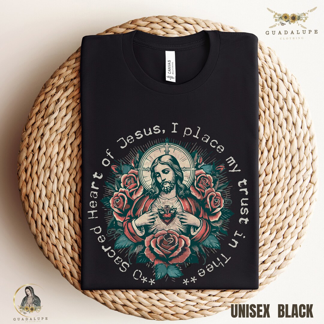 Catholic Christian Clothing, Unisex Sacred Heart of Jesus Tshirt, Faith ...