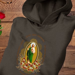 Plus Size Saint Jude Thaddeus Crewneck Hoodie, San Judas Taddeo Hoodie ...