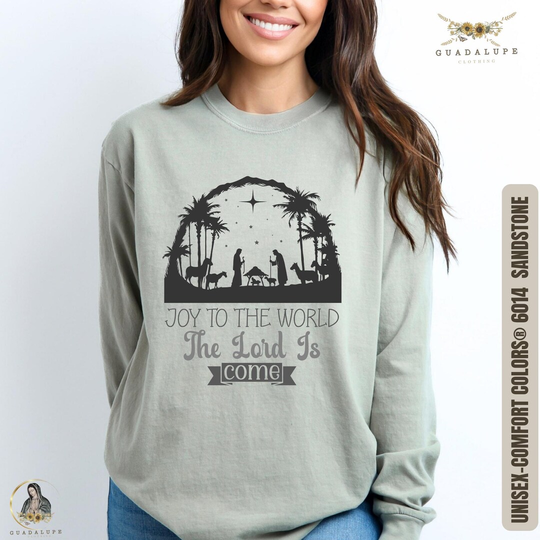 Religious Christmas Nativity Scene Unisex T-shirt, the Lord is Come ...