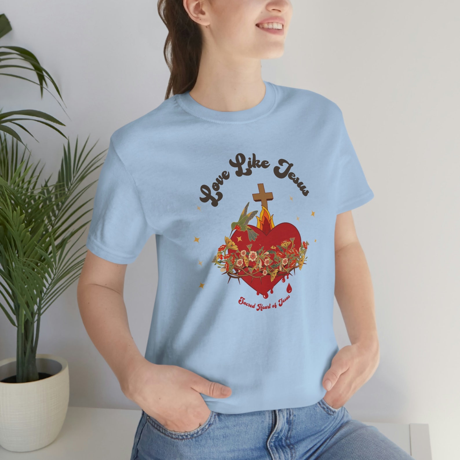 Catholics Unique Gifts Sacred Heart of Jesus Tee Love Like - Etsy