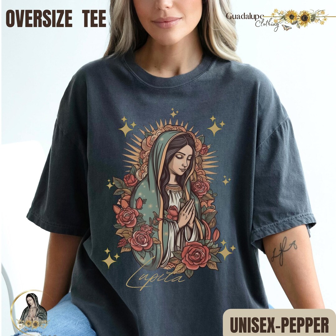 Our Lady of Guadalupe Aniversary Tee, Virgencita Maria Shirt, Catholic ...