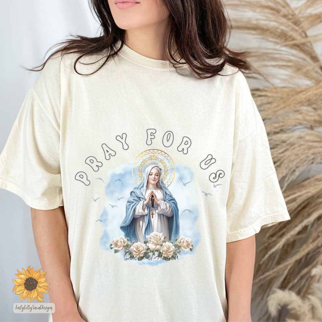 Virgin Mary T-shirt, Our Lady of Grace Tshirt, Trendy Catholics Gifts ...