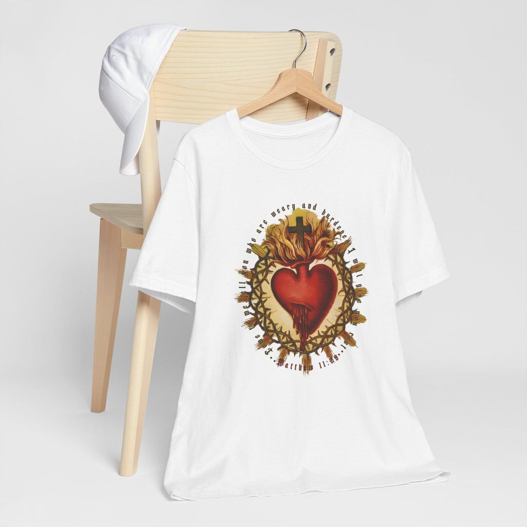 Jesus Sacred Heart T-shirt, Catholic Devotional Gifts, Unisex Tee ...