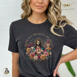 Retro Boho Sacred Heart Tshirt, Catholics Unique Gifts,religious Tshirt ...