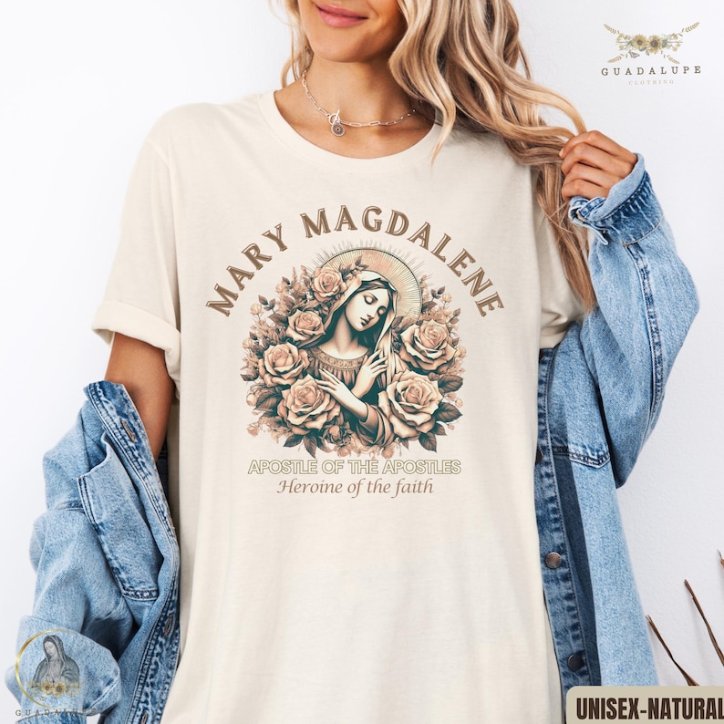 Mary Magdalene Tee: Boho Vintage Style, Catholic Gift - Etsy