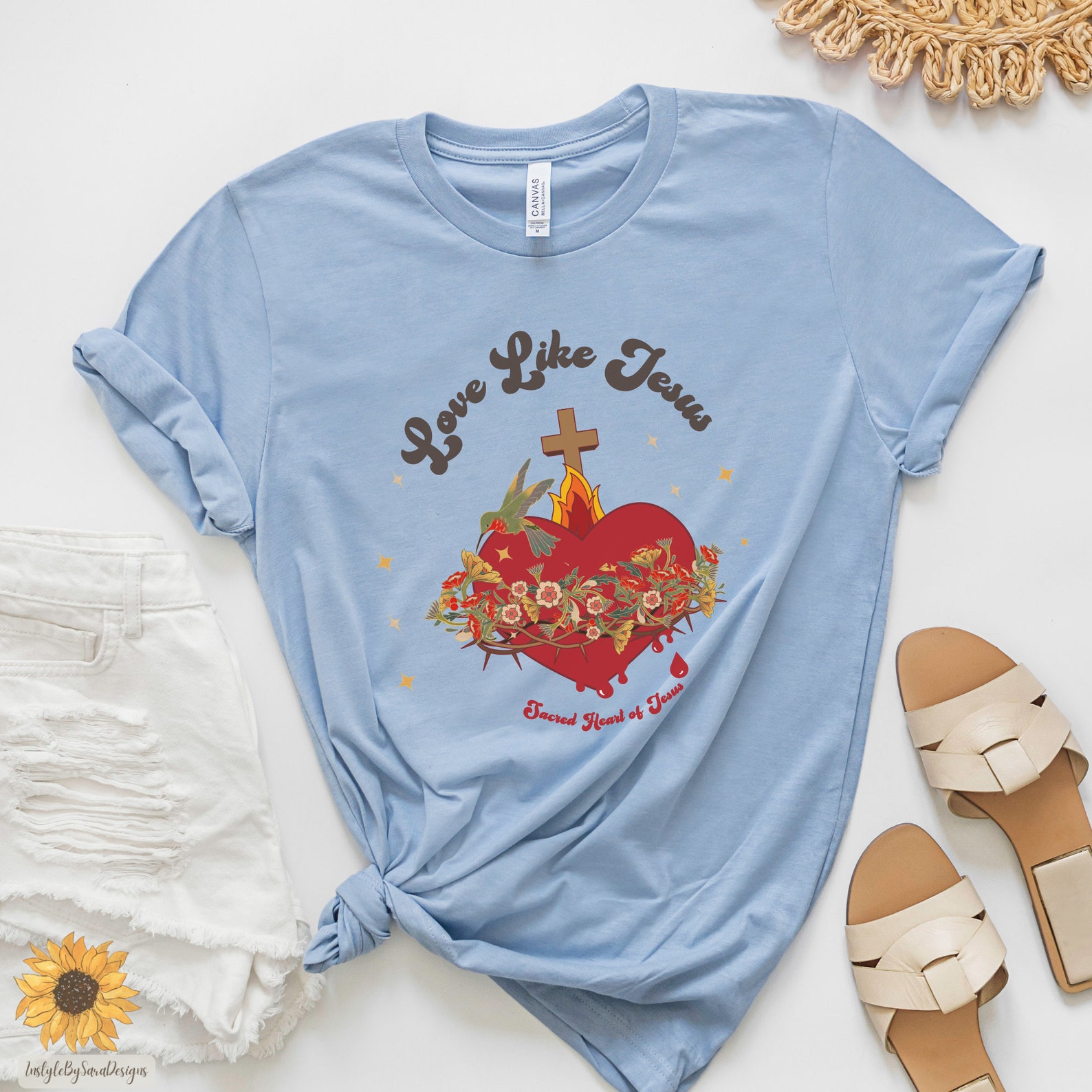 Catholics Unique Gifts Sacred Heart of Jesus Tee Love Like - Etsy