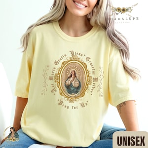 Comfort Colors Virgin Mary Tshirt, Vintage Style Marian Devotions Gifts ...