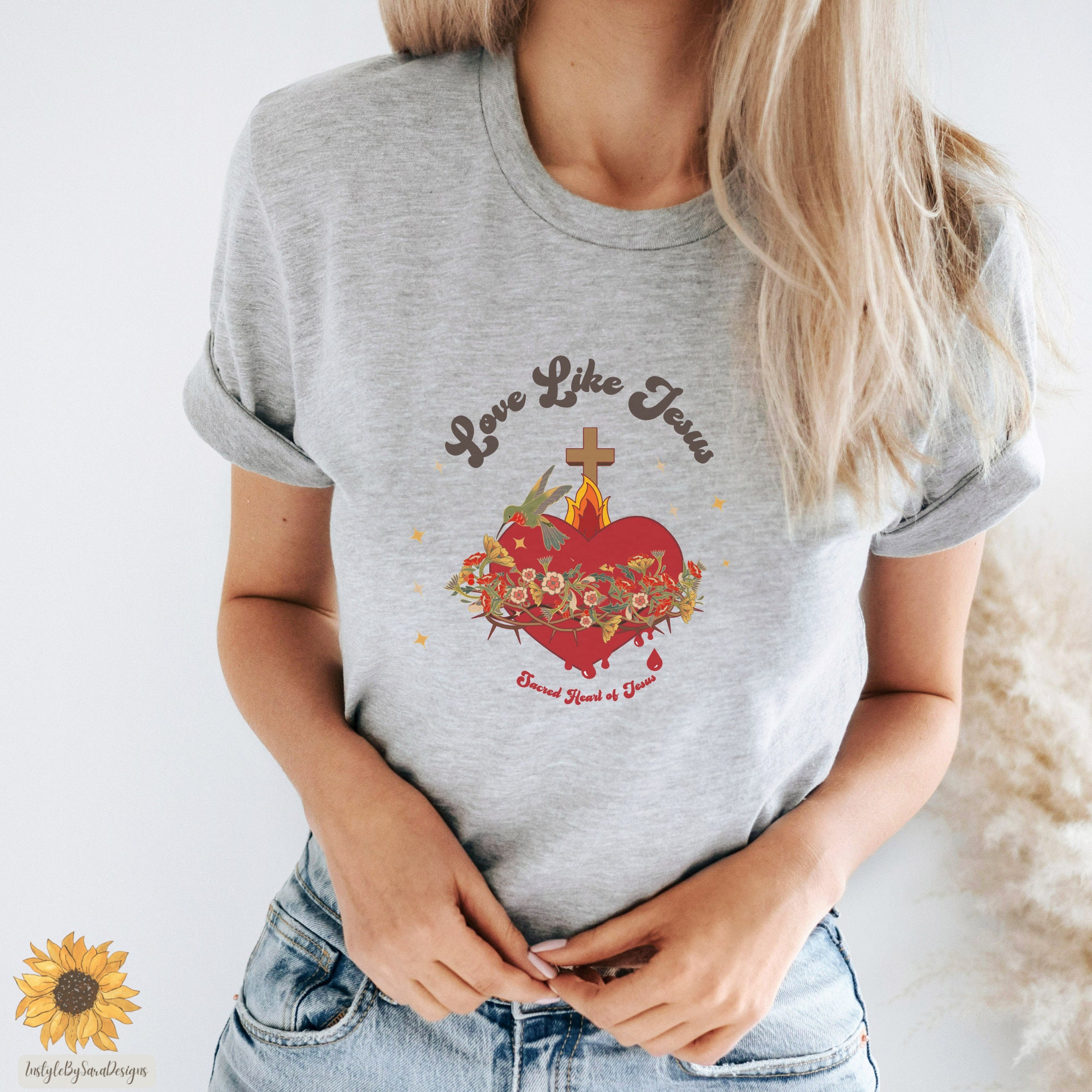 Catholics Unique Gifts Sacred Heart of Jesus Tee Love Like - Etsy