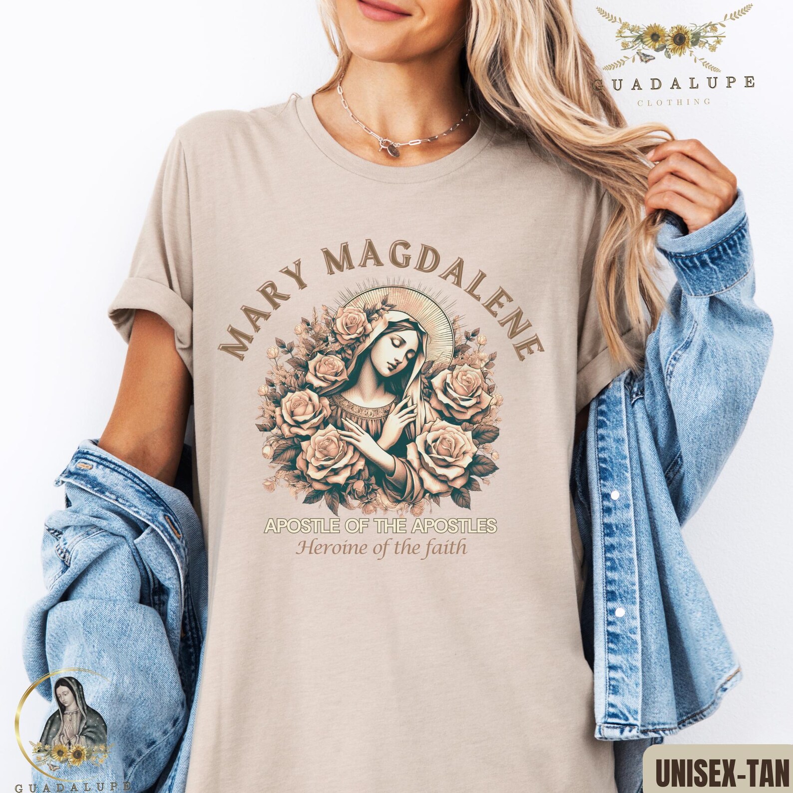 Mary Magdalene Tee: Boho Vintage Style, Catholic Gift - Etsy