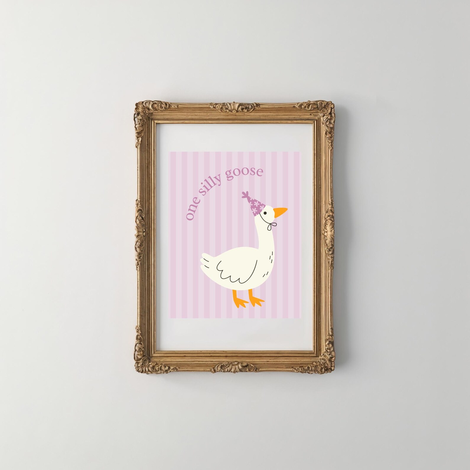 ONE SILLY GOOSE Pink Digital Download Art First Birthday - Etsy