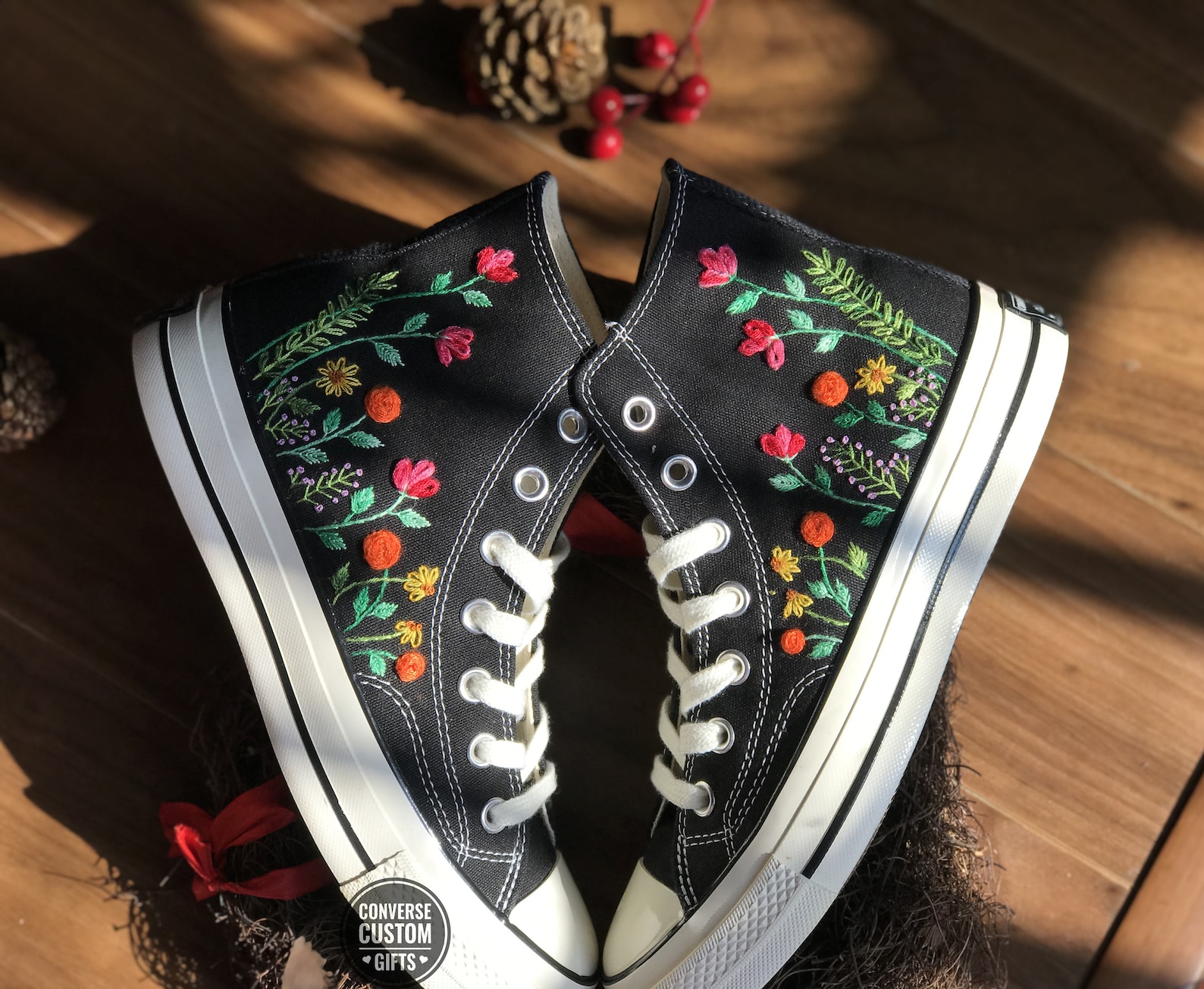 Embroidered Converse/ Custom Embroidered Converse/ Converse - Etsy