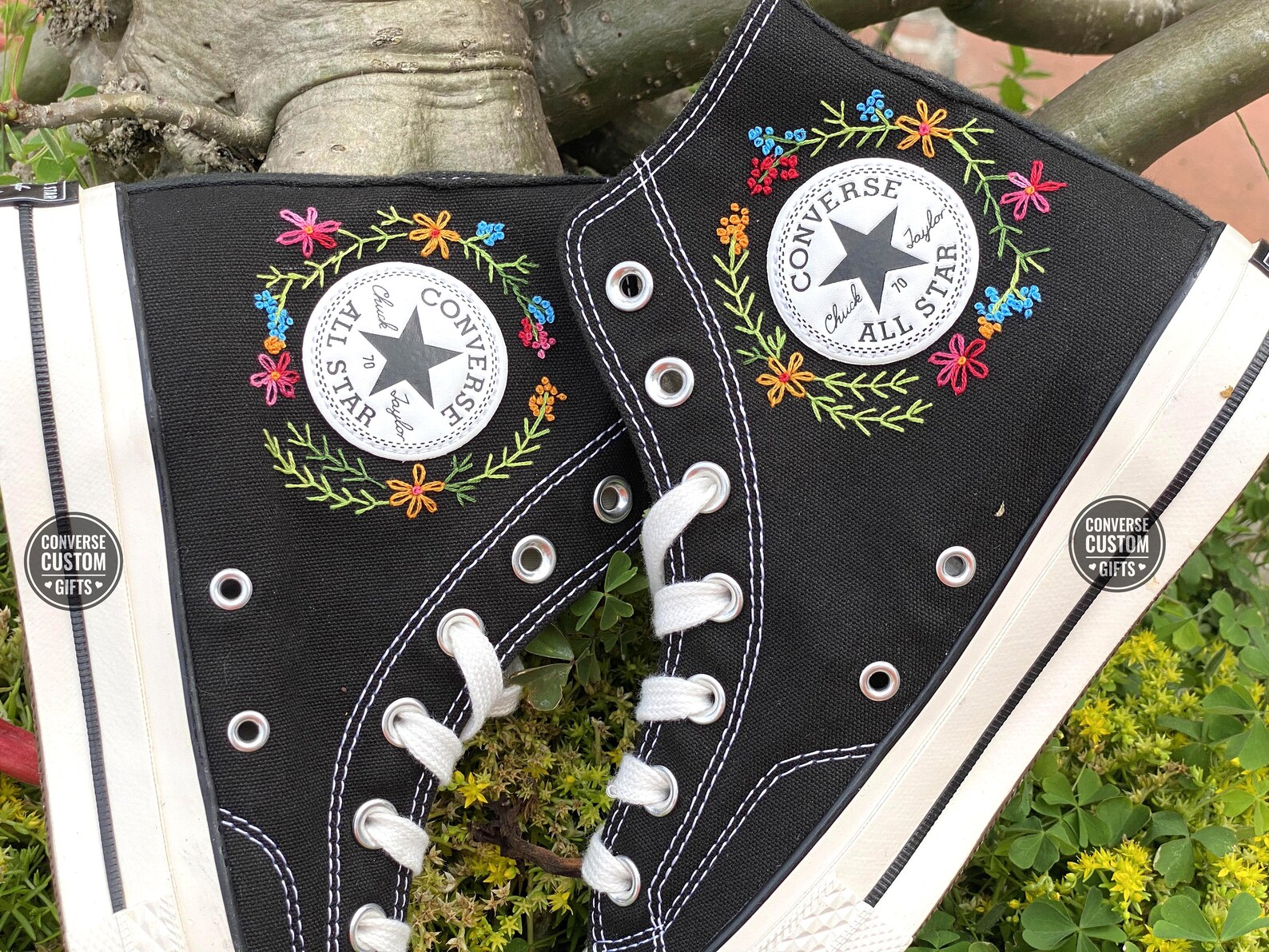 Embroidered Converse Flowers/ Converse Chuck Taylor 70/ - Etsy