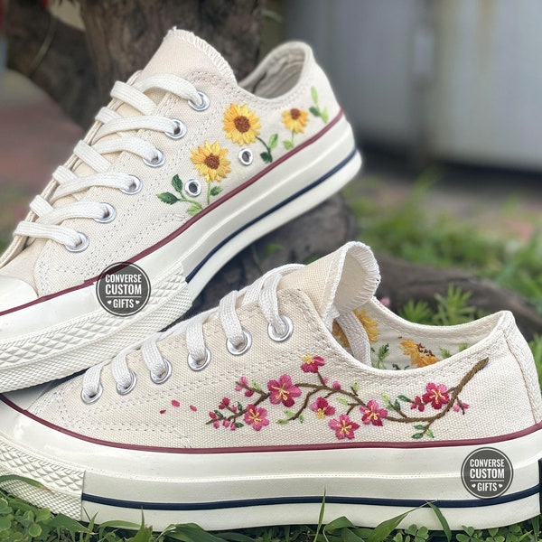 Embroidered Converse - Etsy