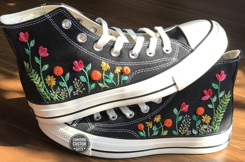 Embroidered Converse/ Custom Embroidered Converse/ Converse - Etsy