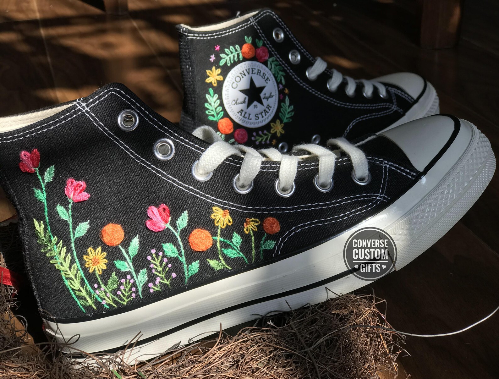 Embroidered Converse/ Custom Embroidered Converse/ Converse - Etsy