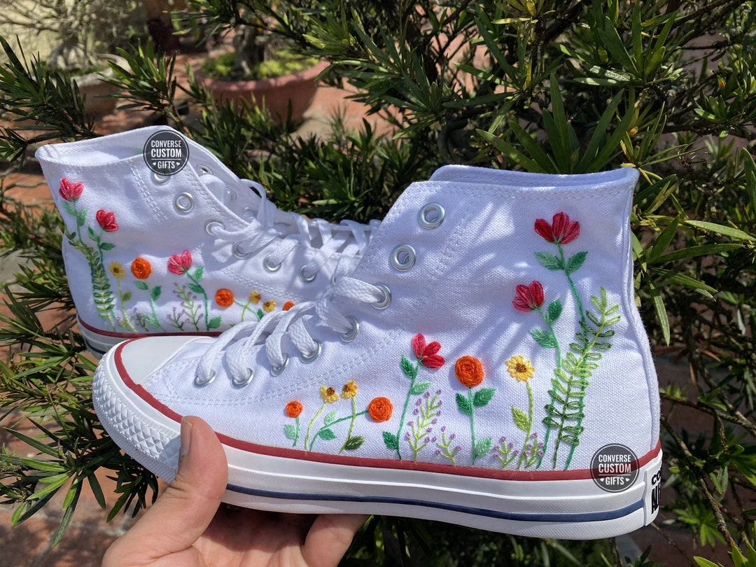 Embroidered Converse/ Embroidered Converse High Tops/ Embroidered ...