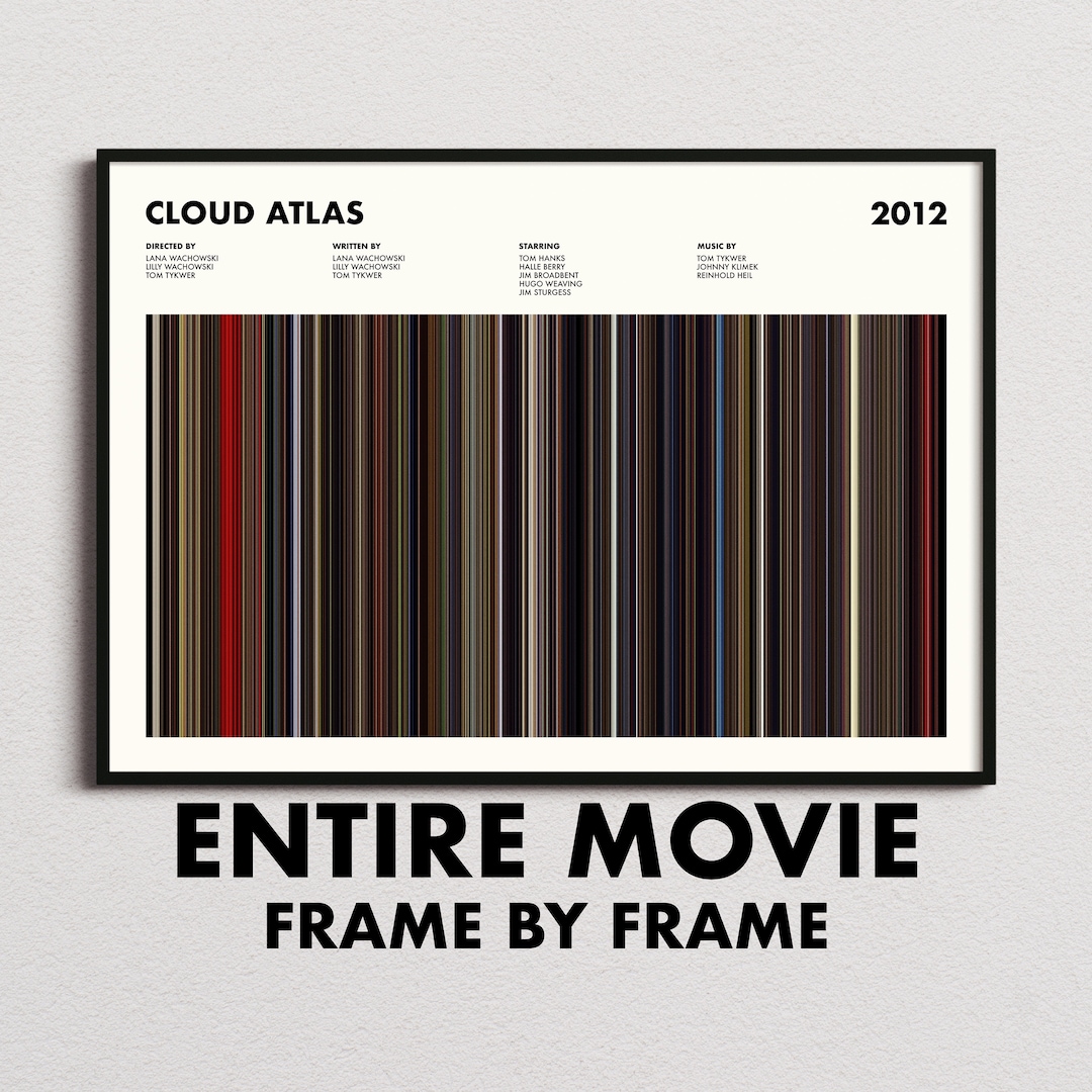 Cloud Atlas Movie Barcode Print, Cloud Atlas Print, Cloud Atlas Poster ...