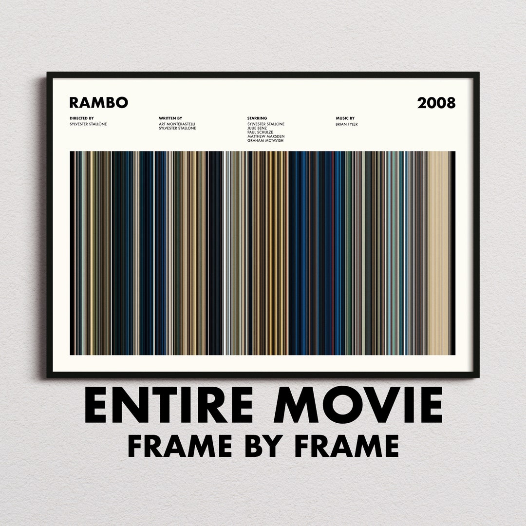 Rambo 2008 Movie Barcode Print, Rambo Print, Rambo Poster, Rambo Wall ...