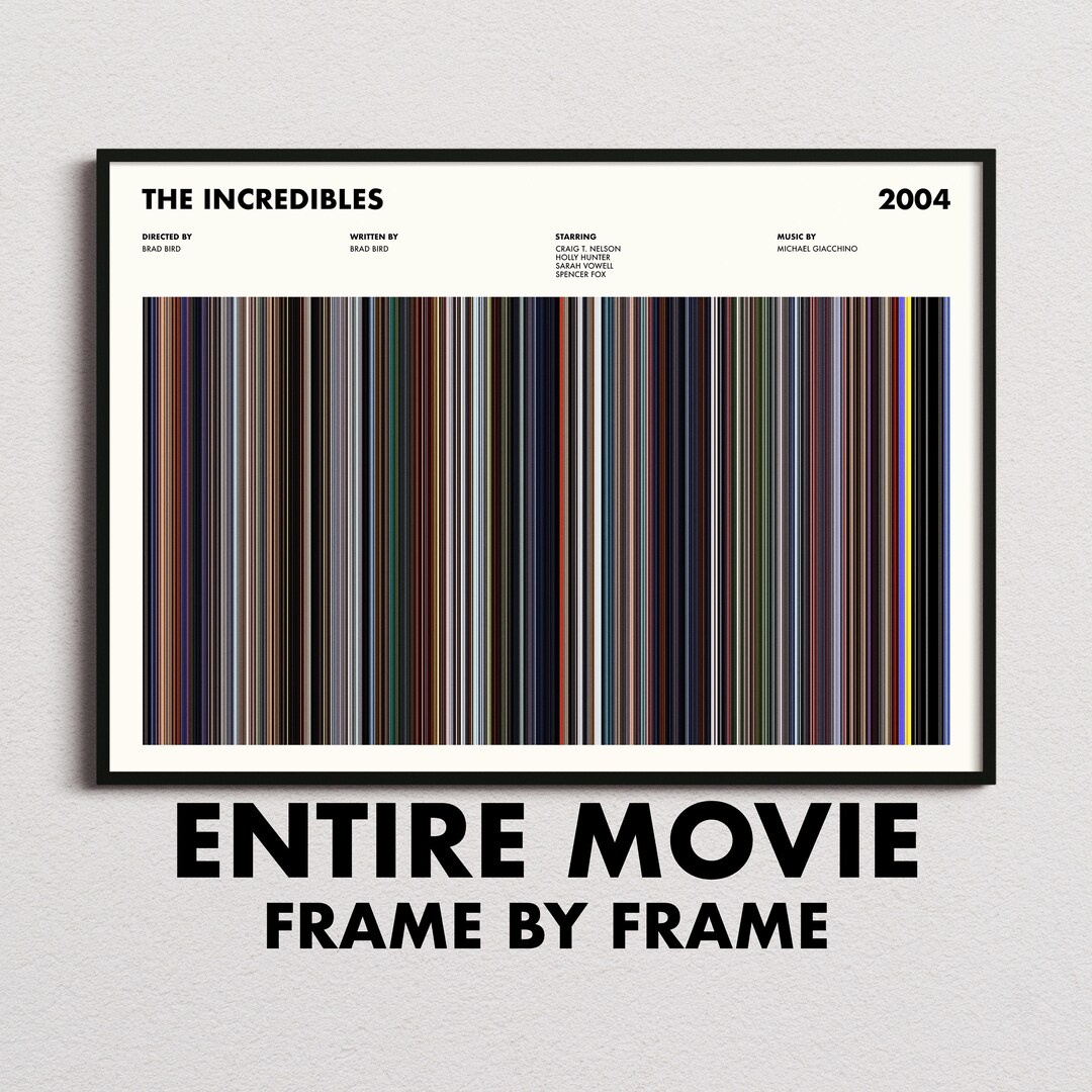 The Incredibles Movie Barcode Print, the Incredibles Print, the ...