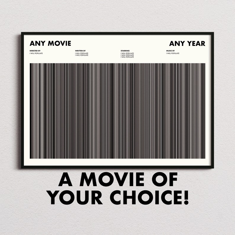 Custom Movie Barcode Print Choose ANY Movie - Etsy