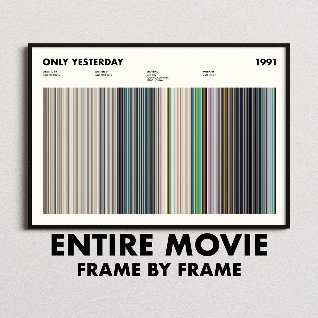 Only Yesterday Movie Barcode Print, Only Yesterday Print, Only ...