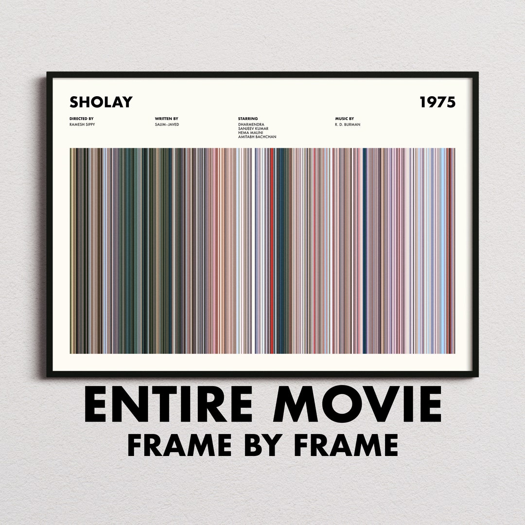 Sholay Movie Barcode Print Sholay Print Sholay Poster Sholay Wall Art Sholay Art Print