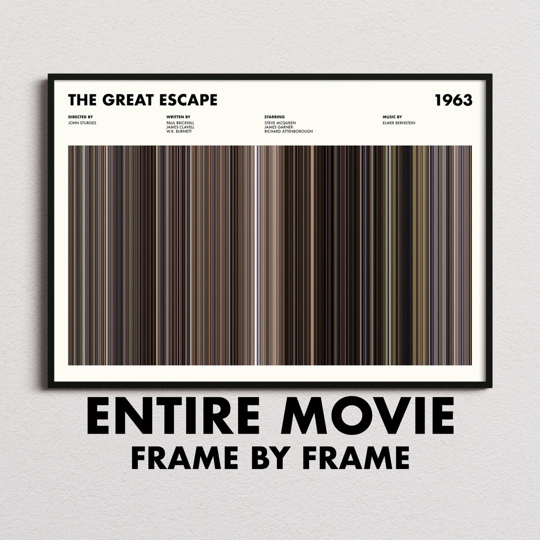 The Great Escape Movie Barcode Print, the Great Escape Print, the Great ...