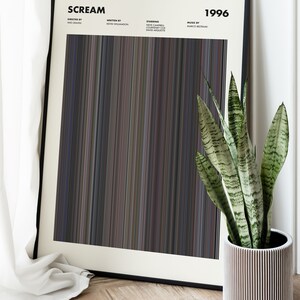 Scream Movie Barcode Print, Scream Print, Scream Poster, Scream Wall ...