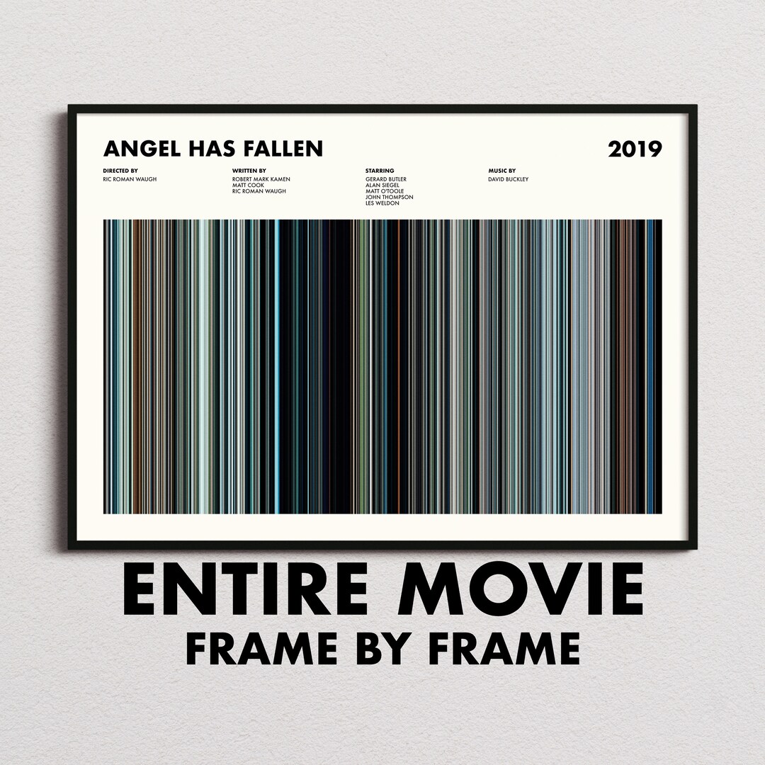 Angel Has Fallen Movie Barcode Print, Angel Has Fallen Print, Angel Has ...