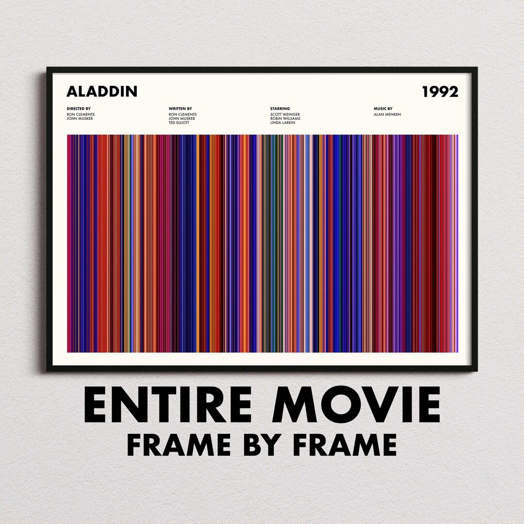 Aladdin Movie Barcode Print, Aladdin Print, Aladdin Poster, Aladdin ...