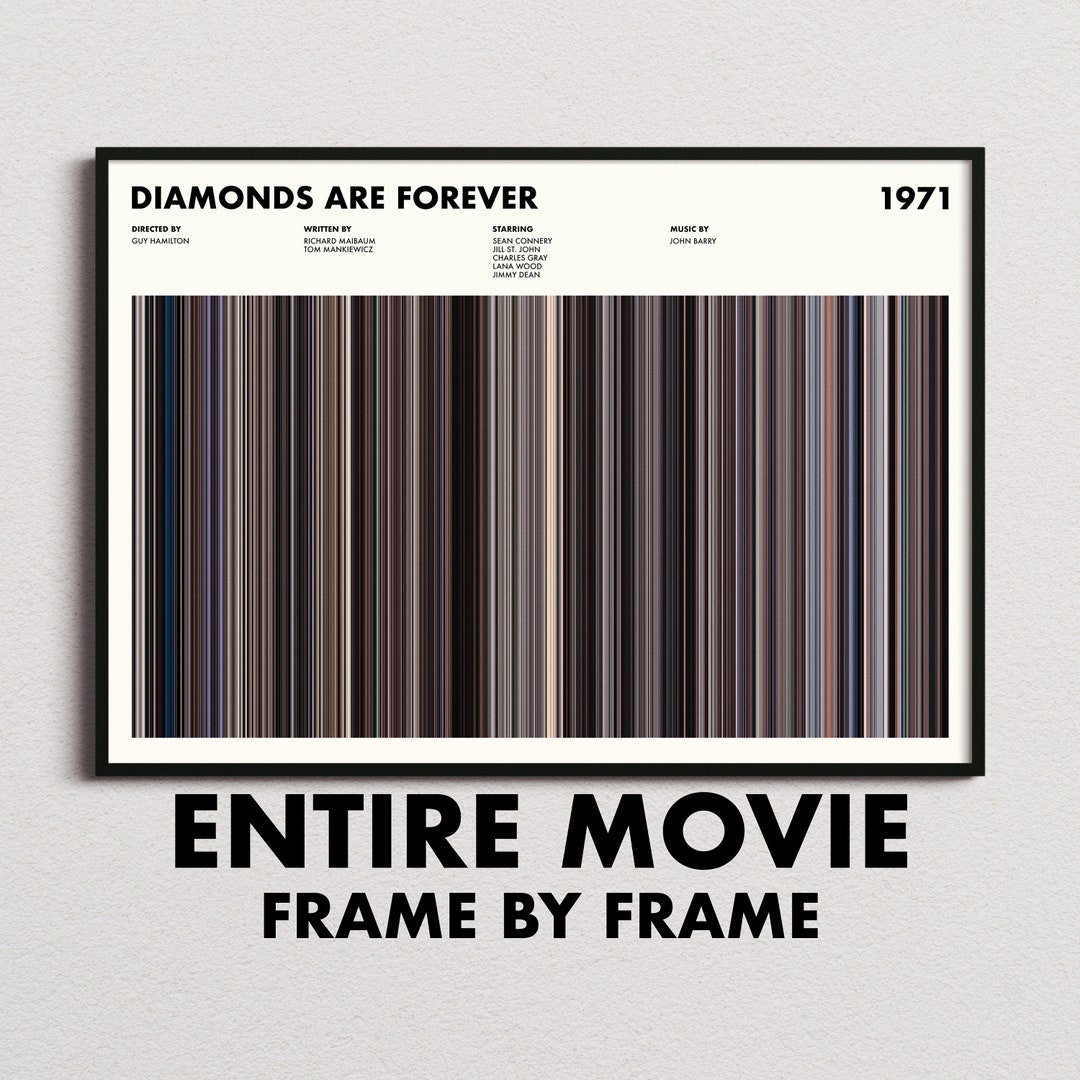 Diamonds Are Forever Movie Barcode Print, Diamonds Are Forever Print ...