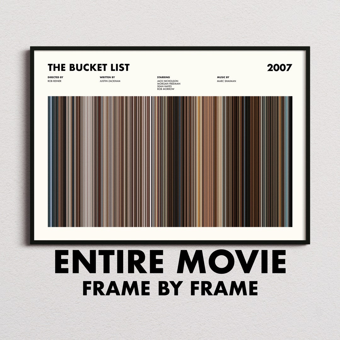 The Bucket List Movie Barcode Print, the Bucket List Print, the Bucket ...
