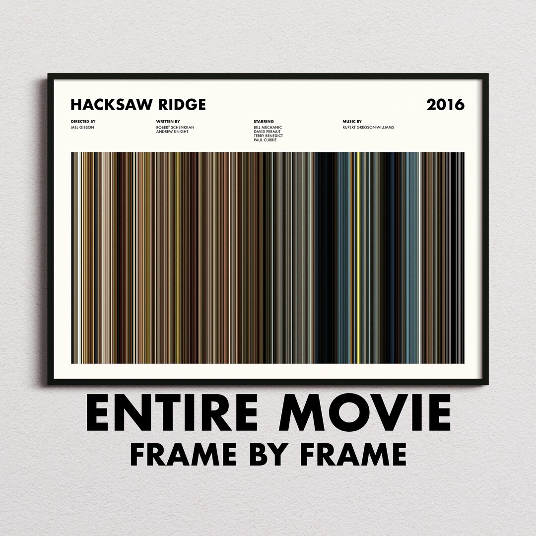 Hacksaw Ridge Movie Barcode Print, Hacksaw Ridge Print, Hacksaw Ridge ...
