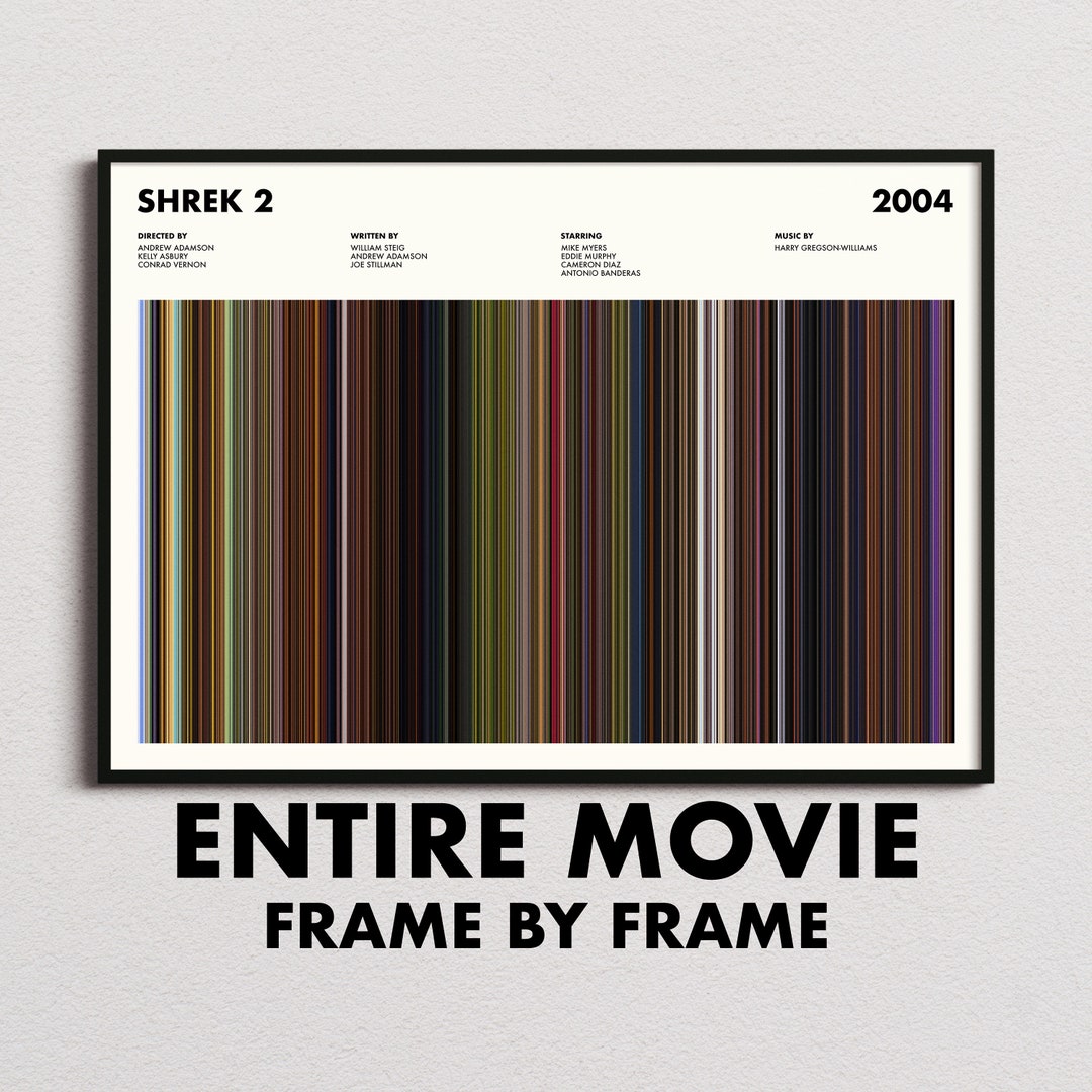 Shrek 2 Movie Barcode Print, Shrek 2 Print, Shrek 2 Poster, Shrek 2 ...