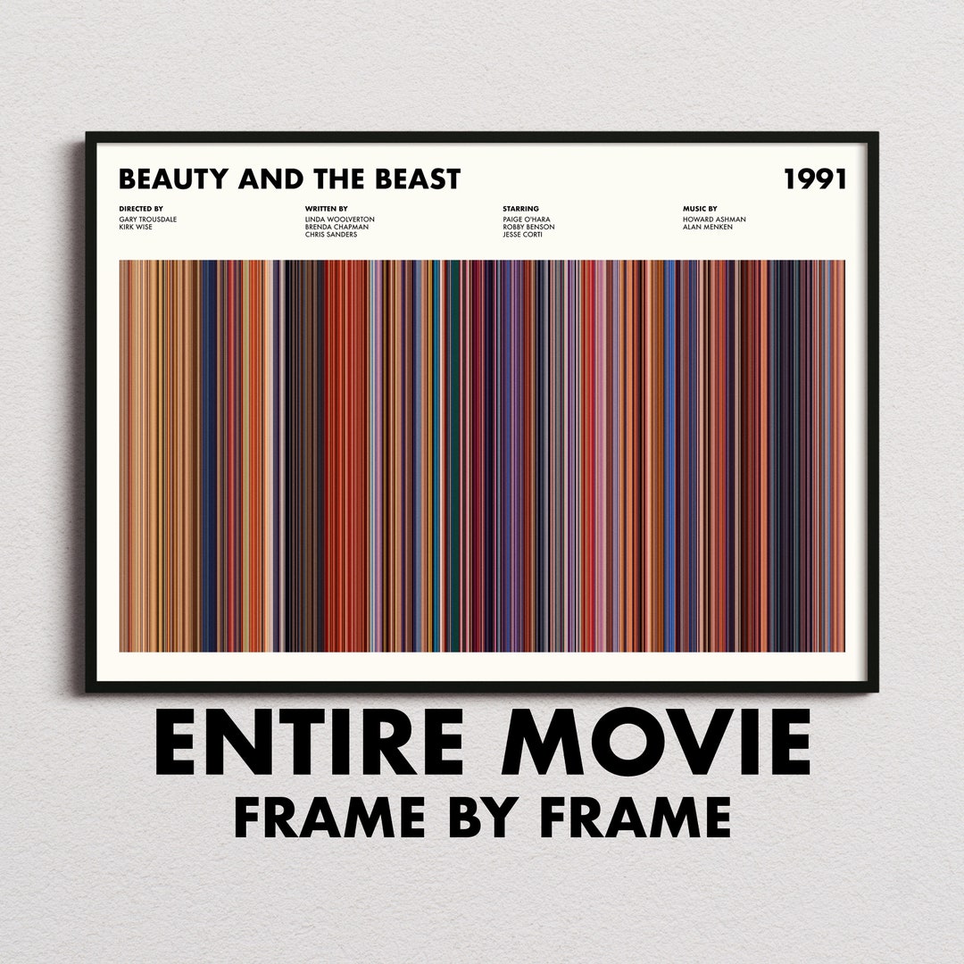 Beauty and the Beast Barcode Print, Beauty and the Beast Print, Beauty ...