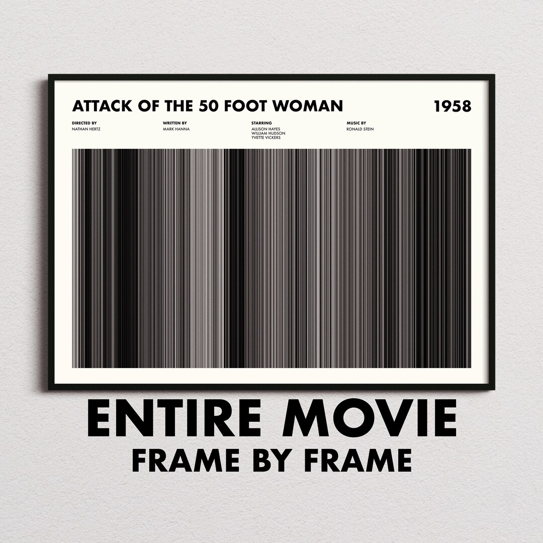 Attack of the 50 Foot Woman Movie Barcode Print, Attack of the 50 Foot ...