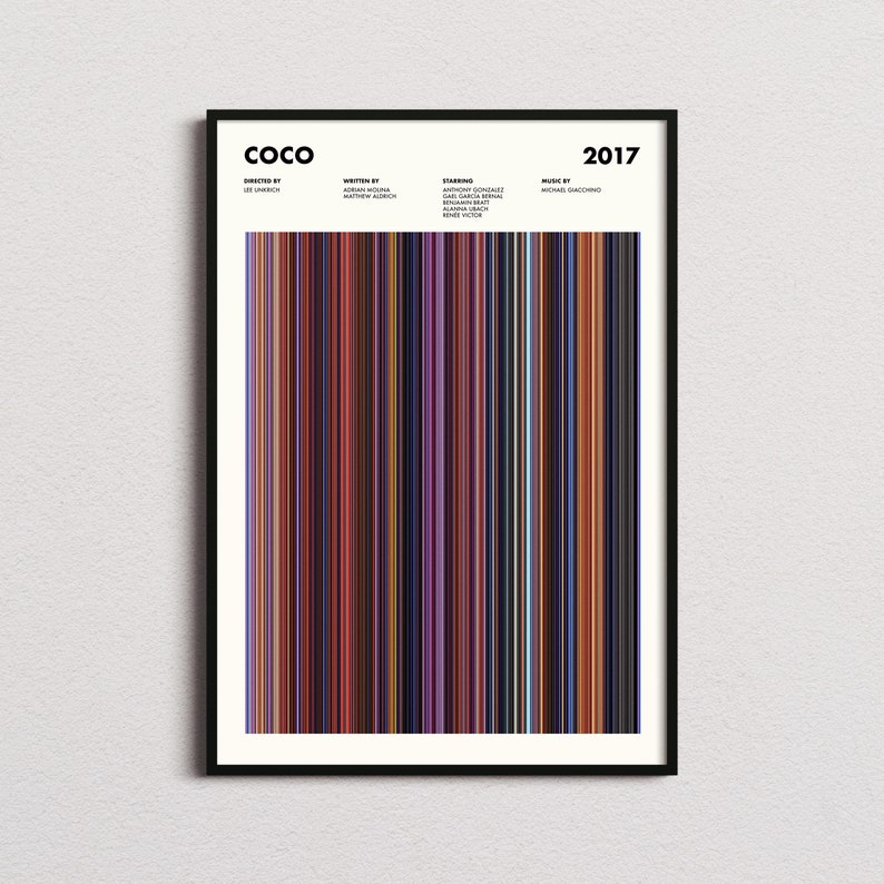 Coco Movie Barcode Print, Coco Print, Coco Poster, Coco Wall Art, Coco ...
