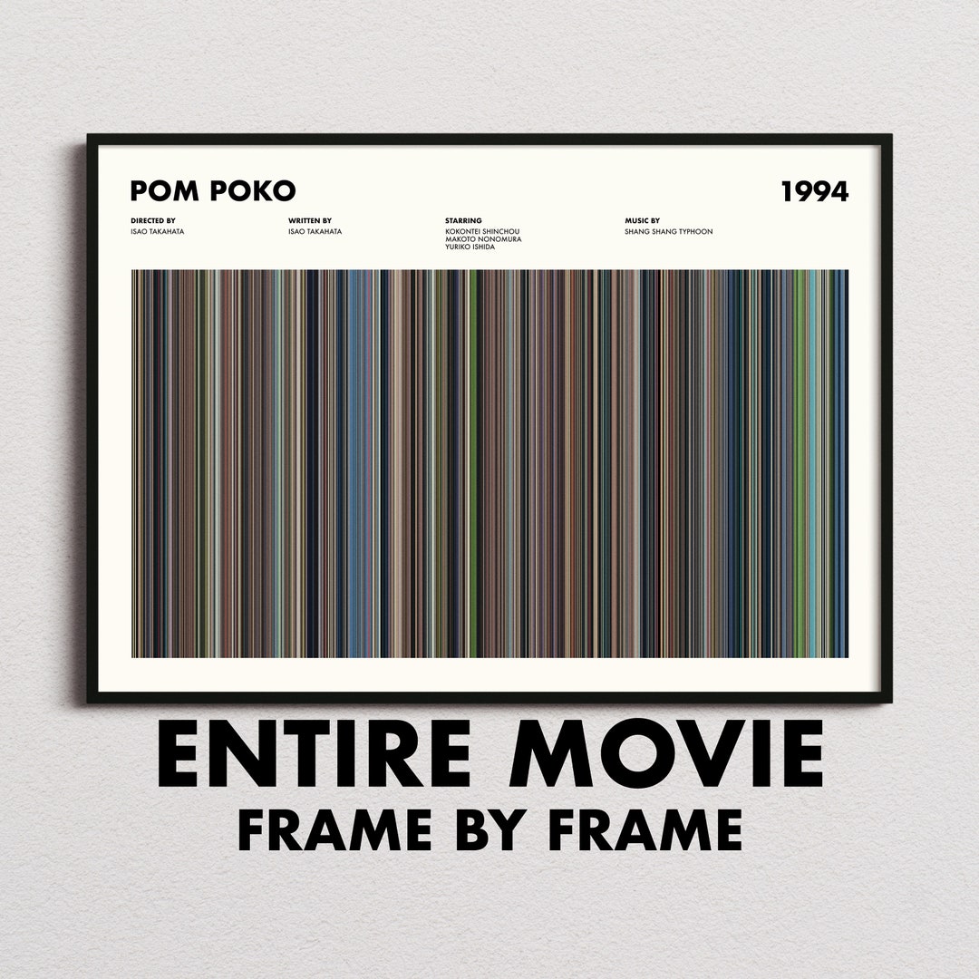 Pom Poko Movie Barcode Print, Pom Poko Print, Pom Poko Poster, Pom Poko ...